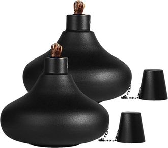 Generic Edelstahl -Zitronengrasbrenner - Set von 2 &Ouml;l wiederaufladbaren Kerzen, robuste Metallflamme, Anti -insekt absto&szlig;end f&uuml;r au&szlig;en | Dekorative f&uuml;r Terras