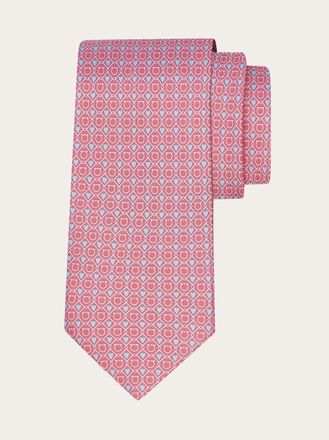 Ferragamo Herren Seidenkrawatte mit Herzen-Gancini-Print Rosa