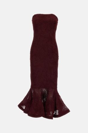 Rotate Langes Kleid Mit Blumen-mesh-volant