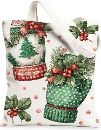 Generic Sacs fourre-tout vintage en toile, l&eacute;gers, lavables et r&eacute;utilisables pour le shopping, la gym, les voyages, Blanc, 13x15 Inch