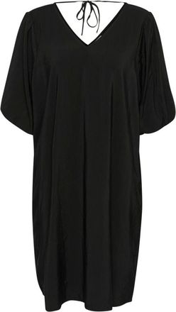 Kaffe Femme, Robes, Noir, Taille: 44 FR Robe Noire Profonde avec Col en V