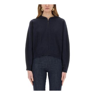 Theory Zip-Up-Hoodie aus abgerundeter Baumwolle - - Knitwear - Damen - Blau - XS