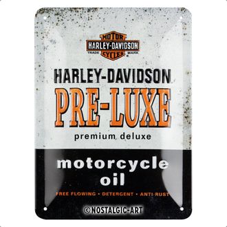 Nostalgic Art Retro Blechschild, 15 x 20 cm, Harley-Davidson - Pre-Luxe - Geschenk-Idee f&uuml;r Biker, Original Lizenzprodukt (OLP), aus Metall, Vintage Design, Blechsc