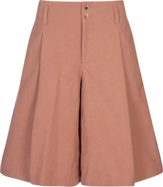 Chloé Femme, Shorts, Rose, Taille: 40 FR Pantalon Rose en Coton avec Boutons en Corne