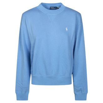 Polo Ralph Lauren Femme, Sweatshirts et sweats &agrave; capuche, Bleu, Taille: 42 FR Felpa Girocollo Garzata