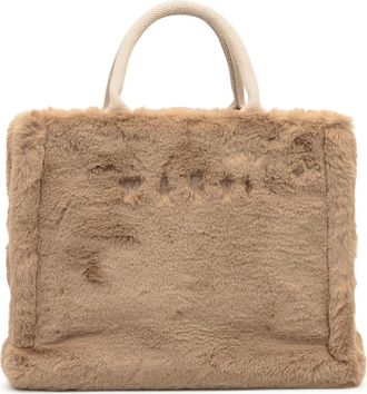 Marni Femme, Sacs, Jaune, Taille: ONE Size Sac fourre-tout &agrave; poign&eacute;e sup&eacute;rieure en fausse fourrure