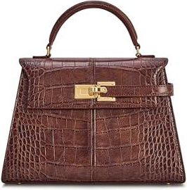 JW PEI Elise Sac &agrave; main pour femme - Motif crocodile Ch&acirc;taigne - Grand