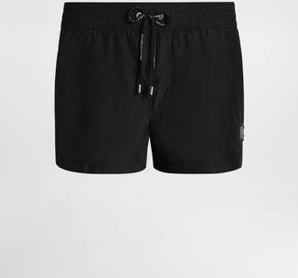 Dolce & Gabbana Short Swim Trunks With Branded Tag - Mann Beachwear Schwarz 5