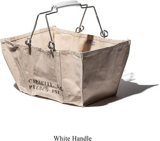 Puebco Canvas market basket with white handles