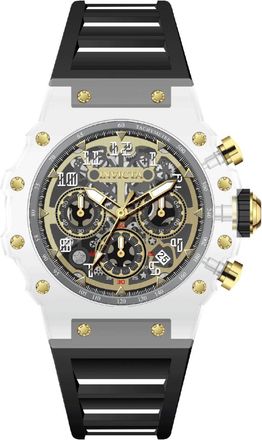 Invicta Racing 69690 Herrenuhr - Quarzwerk - Acryl mit goldenem Zifferblatt - 43 mm