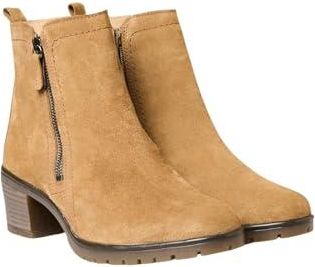 Pediconfort Boots largeur confort cuir velours - FEMME - Taille : 41 - Couleur : Camel