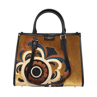 My Best Bags Firenze Handtasche aus Samt und Leder - - Bags - Damen - Braun - ONE SIZE