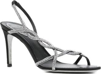 Rene Caovilla Femme, Chaussures, Noir, Taille: 37 1/2 EU Sandales &agrave; brides et bout ouvert