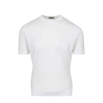 John Smedley Gerippter Rundhalsausschnitt - - Knitwear - Herren - Wei&szlig; - S