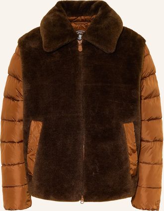 Save The Duck Save The Duck Teddyfell-Jacke Hana Im Materialmix braun