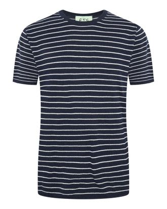 FTC Feinstrick-T-Shirt mit Ringelstreifen und Kaschmir-Anteil in