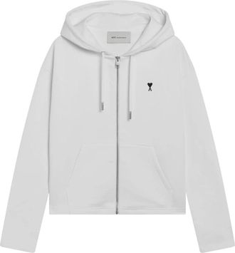 Ami Femme, Sweatshirts et sweats &agrave; capuche, Blanc, Taille: 36 FR Quota Contrasted Logo Sweat &agrave; capuche
