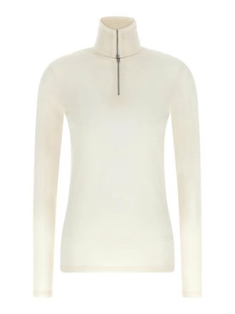 Jil Sander Rundhalspullover - Wei&szlig;