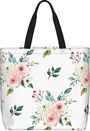 Generic Sac De Courses Fleur Fleur Rose Sac &Agrave; Dos Pliable De Grande Capacit&eacute; Sacs En Toile Pour Femmes, Pour Voyage, Burea, Femmes, Shopping