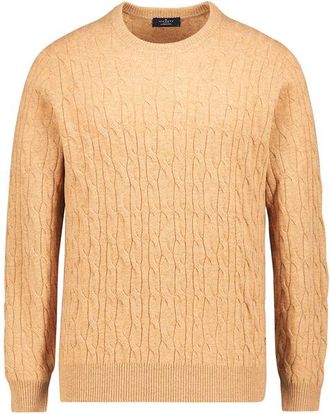 Hackett Herren Pullover braun Lammwolle unifarben