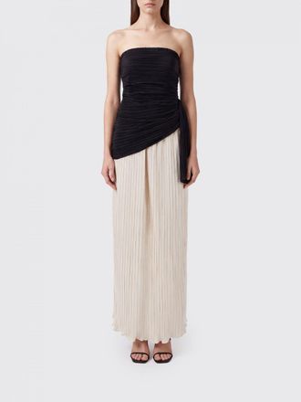 SIMKHAI Langes, tr&auml;gerloses Abendkleid Laia aus plissiertem Cr&ecirc;pe