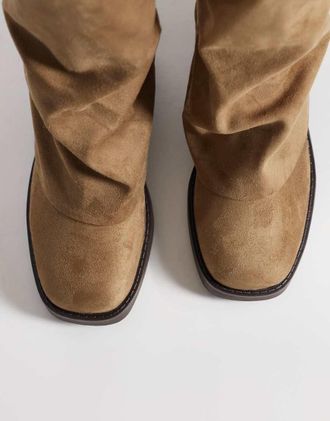 Asos Curve - Carrie - Bottes souples avec rabat - Sable-Neutre