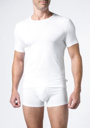 Derek Rose Herren T-Shirt weiß Mikrofaser unifarben