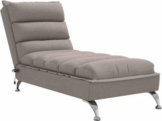 vidaXL Massage-Chaiselongue mit Kissen Taupe Stoff Vidaxl