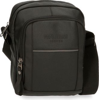 Pepe Jeans London Dortmund Umhängetasche mittelgroß, grau, 17 x 22 x 7,5 cm, Baumwolle, Polyester und PU. 2,99 l von Joumma Bags, grau, Talla única, Mittelgroße Umhänge