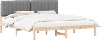 vidaXL Letto Con Testiera Rivestita Grigio Chiaro 180 X 200 Cm Vidaxl