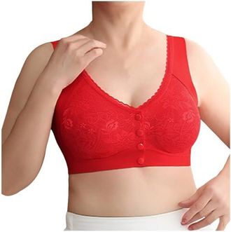 Generic Soutien-gorge ouvert sur le devant sans rail avec armatures pour femmes, d&eacute;bardeur grande taille 2026, Rouge, 3XL