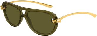 Bottega Veneta unisex, Accessoires, Jaune, Taille: 58 MM Bv1418S Lunettes de soleil
