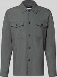 Lindbergh Relaxed Fit Hemdjacke mit Kentkragen und Brusttaschen