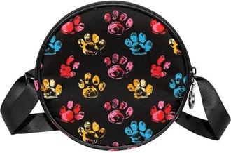 Generic Petit sac &agrave; bandouli&egrave;re circulaire pour femme, petit sac &agrave; bandouli&egrave;re avec fermeture &eacute;clair, bretelles r&eacute;glables, sac &agrave; main rond d&eacute;contract&eacute; pour fe