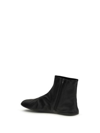The Row Womens Leather Ankle Boots Black Upper: Lambskin
