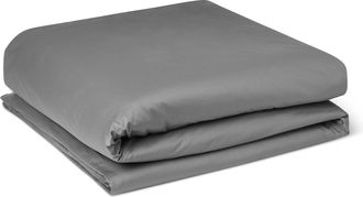Amazon Basics Deluxe Bettbezug, 100% Baumwolle Satin 400TC, Superweich mit Druckkn&ouml;pfen, 220 x 240 cm, Dunkelgrau