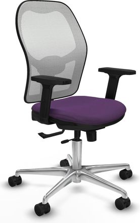 Piqueras y Crespo Jorquera Schreibtischstuhl mit 2D-Armen, h&ouml;henverstellbare Lendenwirbelst&uuml;tze, ausgestattet mit Syncro/Traslack und injiziertem Schaumstoff, Wei&szlig;/Viol