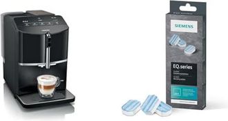SIEMENS Pack machine à café à grain Siemens EQ300 noire (TF301E19) et pastilles 2 en 1 Pastilles détartrage et nettoyant TZ80002N