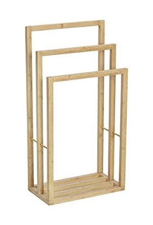 WENKO Handtuchbutler Mod. Bambusa, Handtuchst&auml;nder aus stabilem Bambus mit 3 Stangen zur Handtuch-Aufbewahrung, (B x H x T): 42,5 x 82 x 23,5 cm, Natur