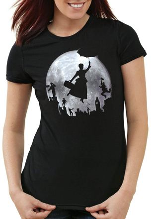style3 Vollmond &uuml;ber London Damen T-Shirt Mary Poppins, Gr&ouml;&szlig;e:XXL