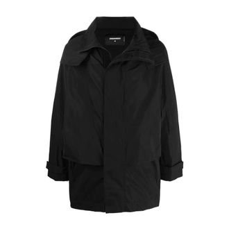 Dsquared2 Homme, Vestes, Noir, Taille: XS Coupe-vent &agrave; Capuche et Logo