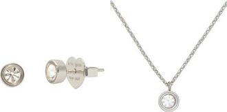 Kate Spade New York Ensemble de clous doreilles en pierre et mini pendentif Transparent/argenté
