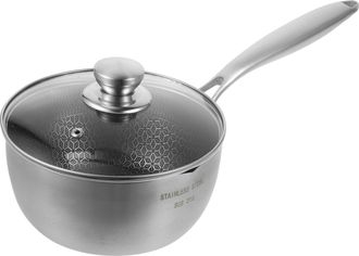 SOLUSTRE Milchtopf Aus Edelstahl Mit Wabenstruktur Antihaft-kochtopf F&uuml;r K&uuml;che Geeignet Zum Garen Von Gem&uuml;se Suppen Und Nudeln Leicht Zu Reinigen