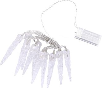 Cabilock Eiszapfen Lichterkette Led Kupferdraht Warmweiß Batteriebetrieben Weihnachtsdekoration Innen Außen 10led Vorhang Licht
