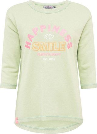 Zwillingsherz Langarmshirt Smile 3/4-Arm, Rundhalsausschnitt, Stickerei