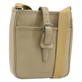 Burberry Sac bandouli&egrave;re en cuir doccasion - Femme - Pre-owned - Beige - Taille: ONE Size