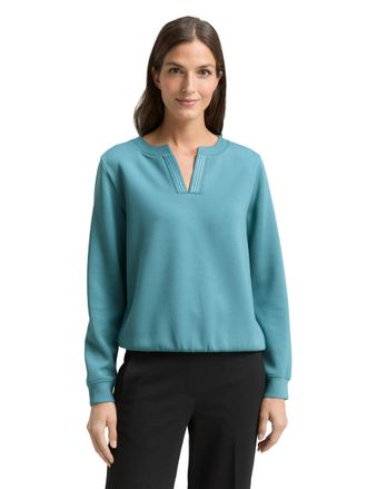 Tom Tailor Damen 1049480 Sweatshirt, 31666-Tropical Teal, 50