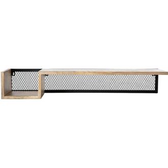 Miliboo Miliboo - tag&egrave;re murale industrielle en bois manguier massif et m&eacute;tal noir L90 cm rack