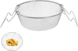 TOPBATHY Panier &agrave; Frites En Acier Inoxydable 22 Cm Ustensile Cuisine Poign&eacute;e Ergonomique Solution De Friture Pour Petites Fritures Compatible Friteuses