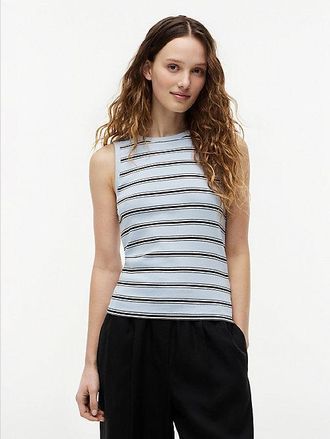 Tommy Hilfiger D&eacute;bardeur ajust&eacute; &agrave; rayures et col ras-du-cou